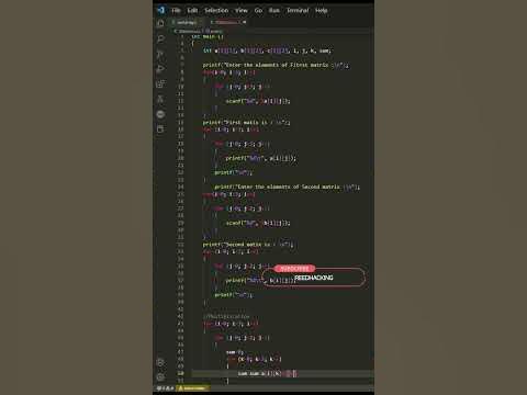 Program to multiply two matrix #ytshortsindia #clanguageforbeginners # ...