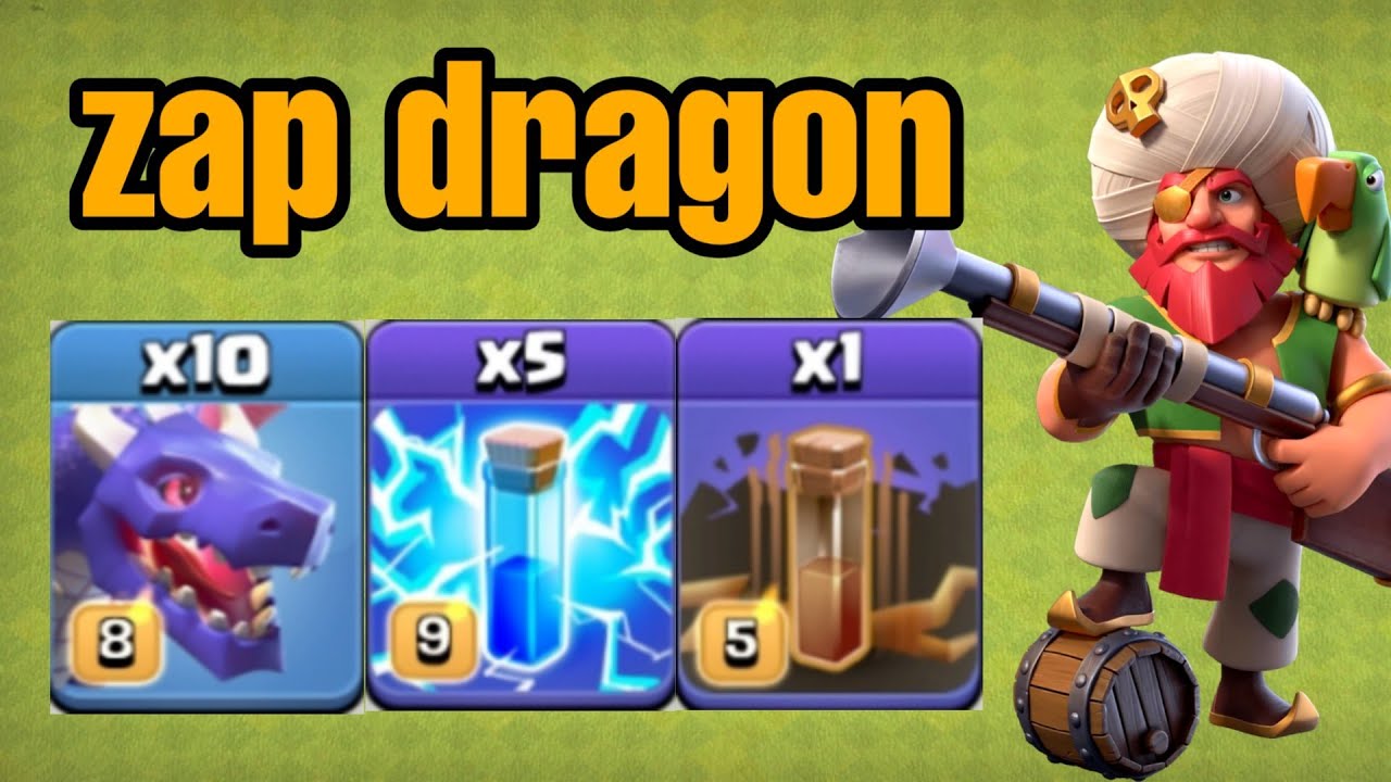 TH13 zap dragon attack strategy | dragon + lighting spell is So strong ...