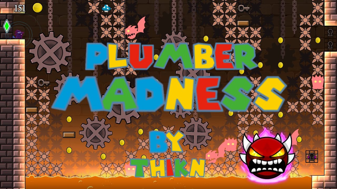 "Plumber Madness" 100% w/Coins | Extreme Demon | By ThiKn | Geometry ...