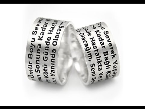 1201 - Evlilik Sözleşmesi Yazılı Gümüş Alyans