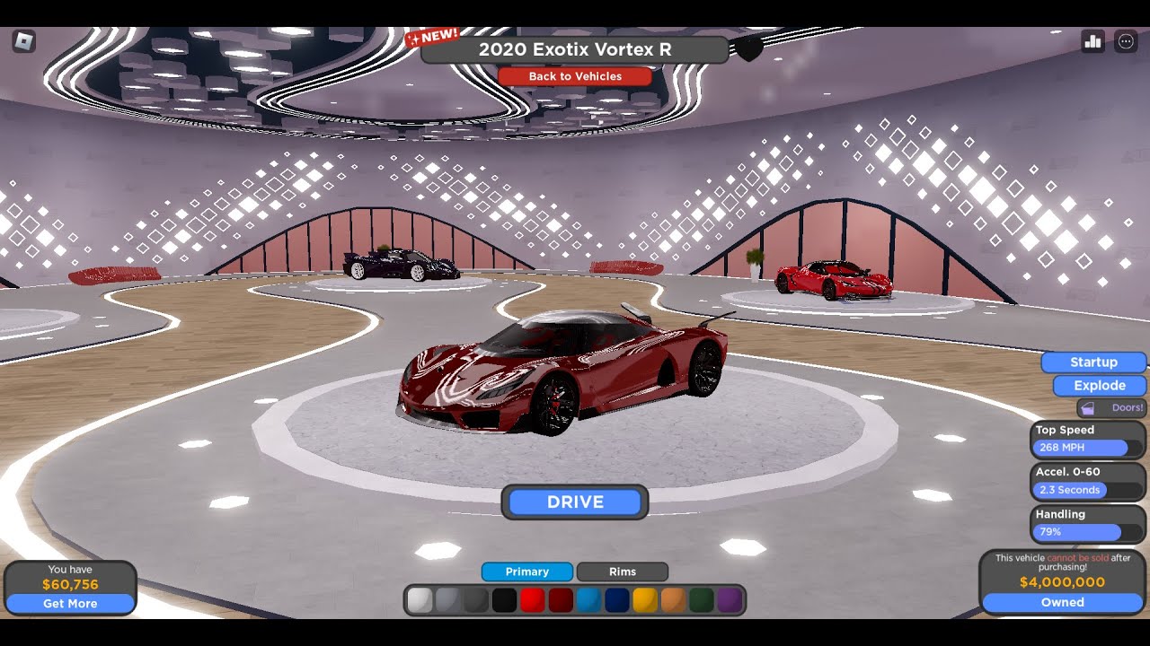 Buying Exotix Vortex r in roblox driving empire - YouTube