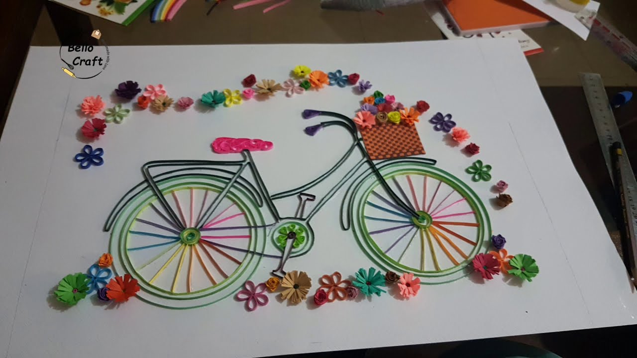 Stages of quilled bicycle - YouTube