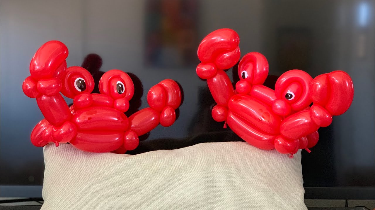 Crab balloon tutorial. Cangrejo globoflexia. Making a cute balloon crab ...