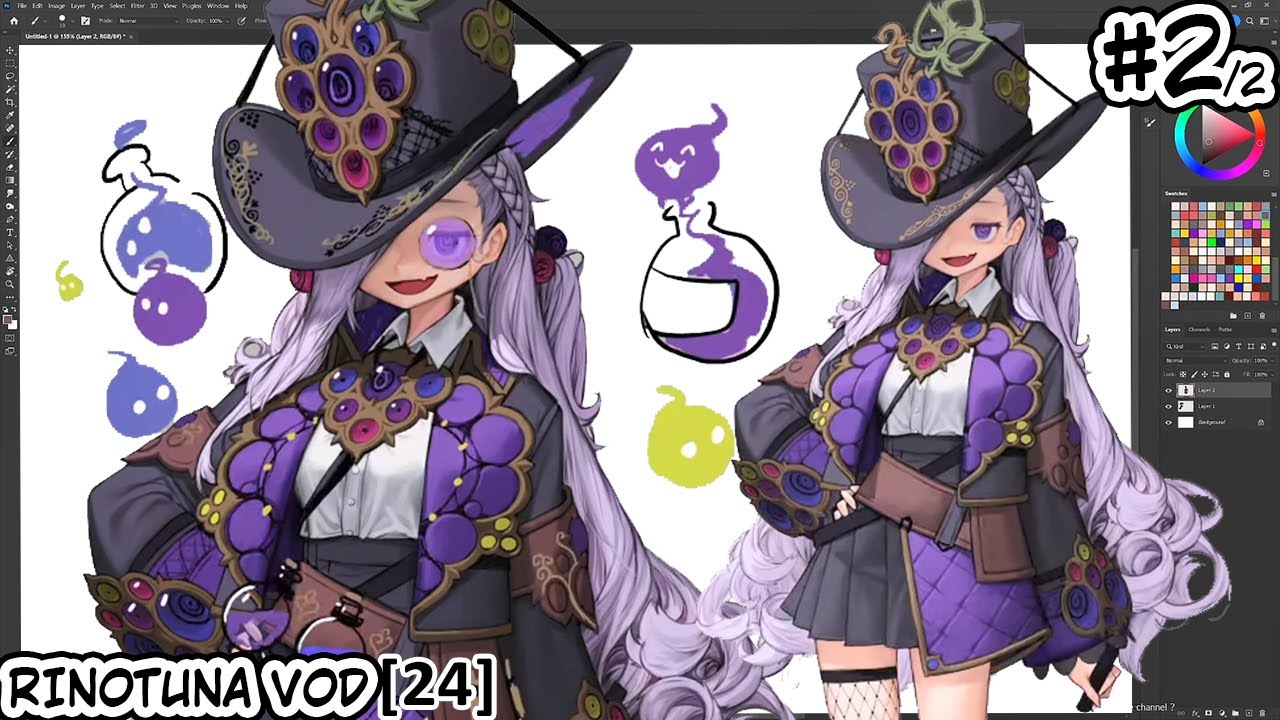 Rinotuna - Real Time Drawing Character Design - VOD [24] part 2/2 - YouTube