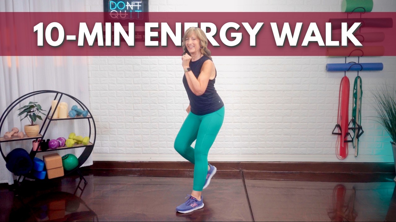 10-Minute Energy Walk for Brain & Body | Indoor Low-Impact Cardio Boost ...