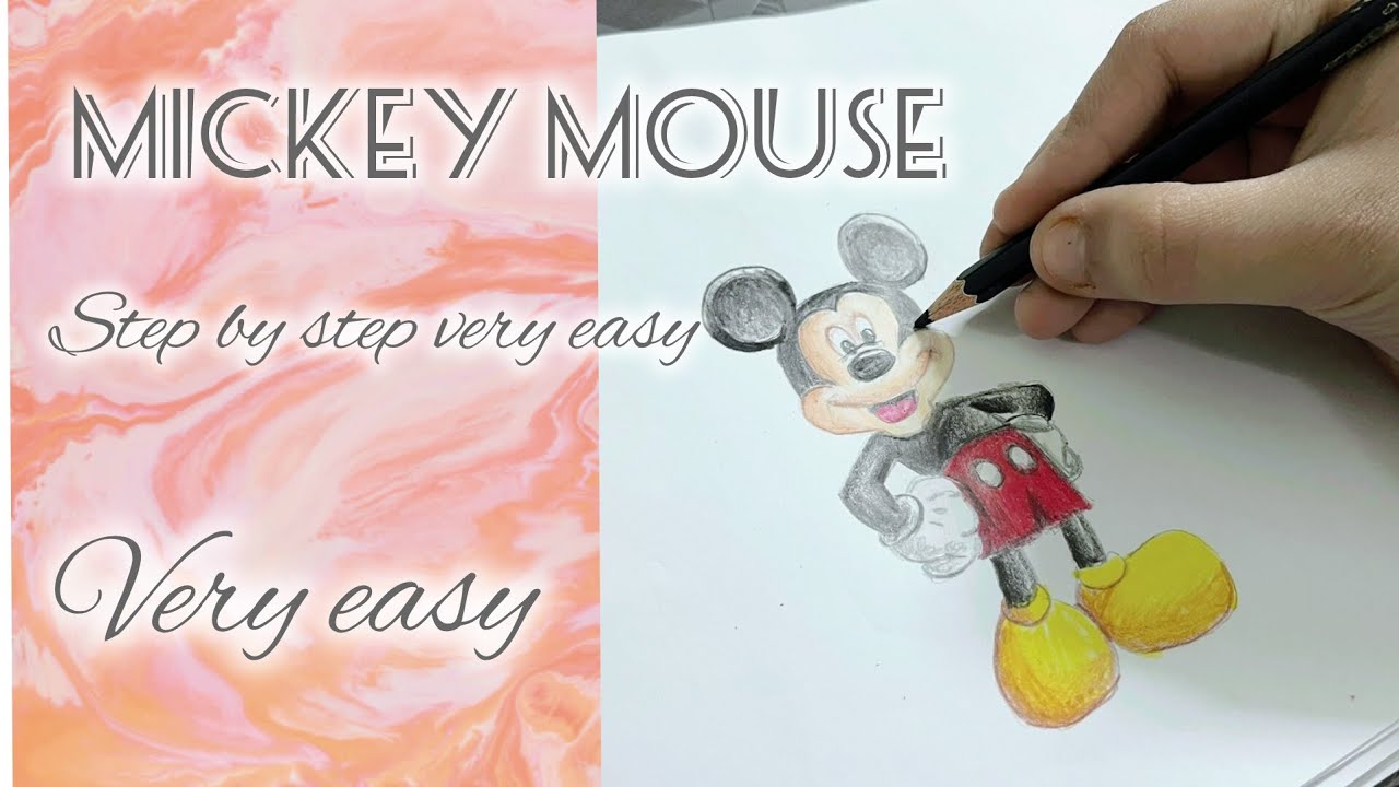 mickey mouse drawing || realistic || step by step || very easy || the ...