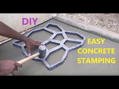 Concrete Stamping for Patio Walkway or Pavers - How to DIY video - YouTube