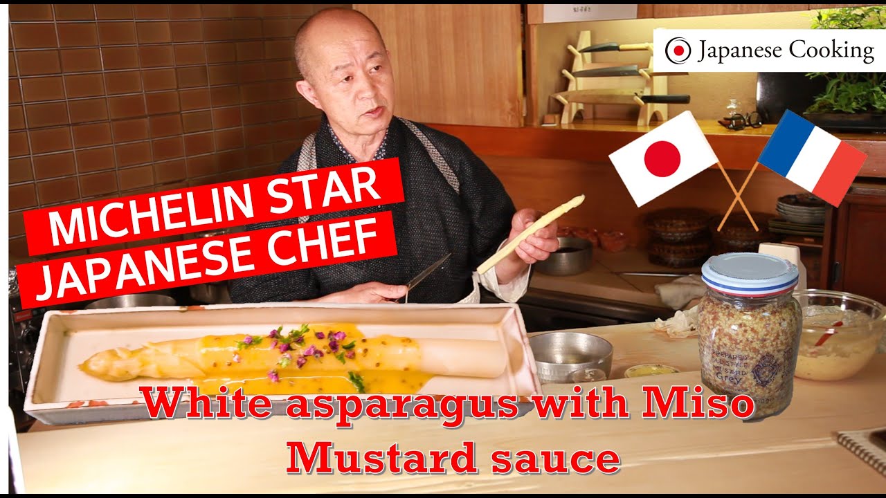 White asparagus with Miso Mustard sauce | Michelin starred Japanese ...