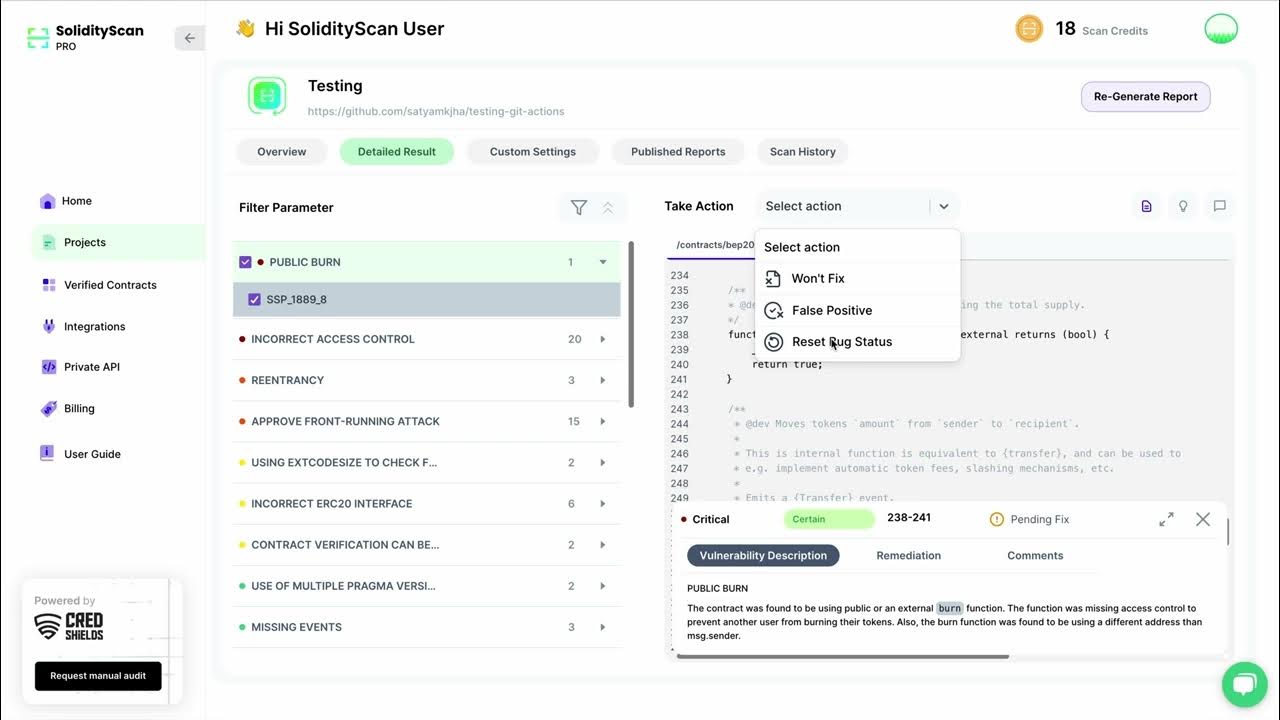 Navigate through your vulnerability scan results on SolidityScan - YouTube