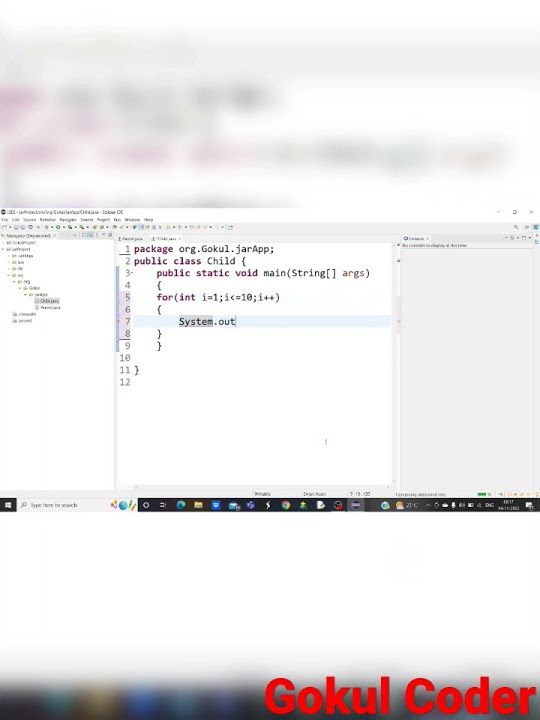 For Loop Example To Print 1 To 10 Horizontal In Java Gokulcoder Javaprogramming Shorts Youtube