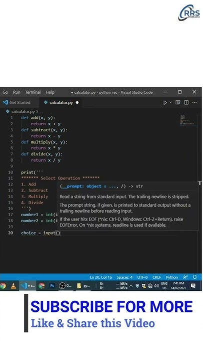 How to create calculator using python function | #Calculator #function #python - YouTube