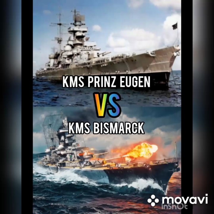 KMS prinz eugen 🆚 KMS Bismarck #ww2 #history #vs #battleship - YouTube