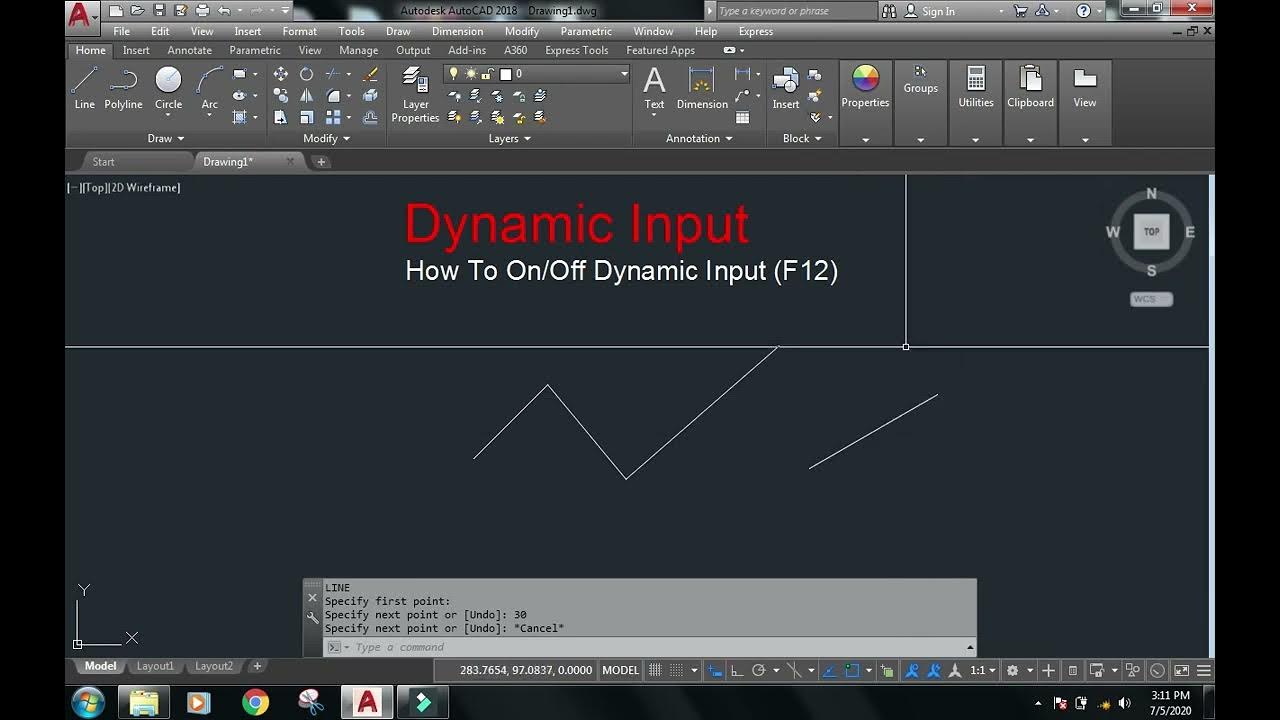 AutoCAD Dynamic Inputs - YouTube