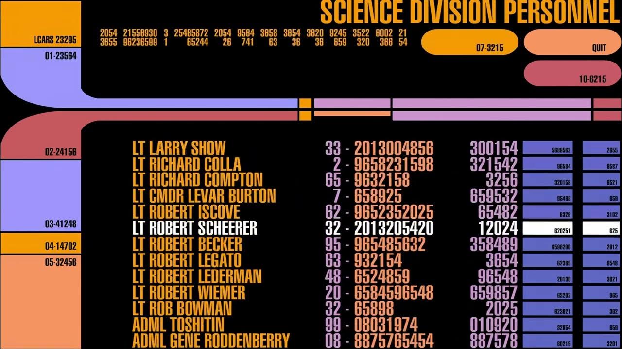Star Trek LCARS Animations - Science Division Personnel - YouTube