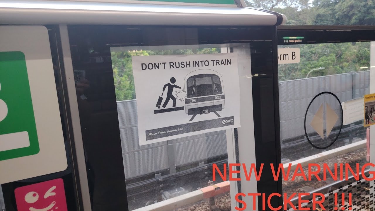 [NEW WARNING STICKERS AT TNM B!] SMRT ALSTOM Movia R151 827/828 ...