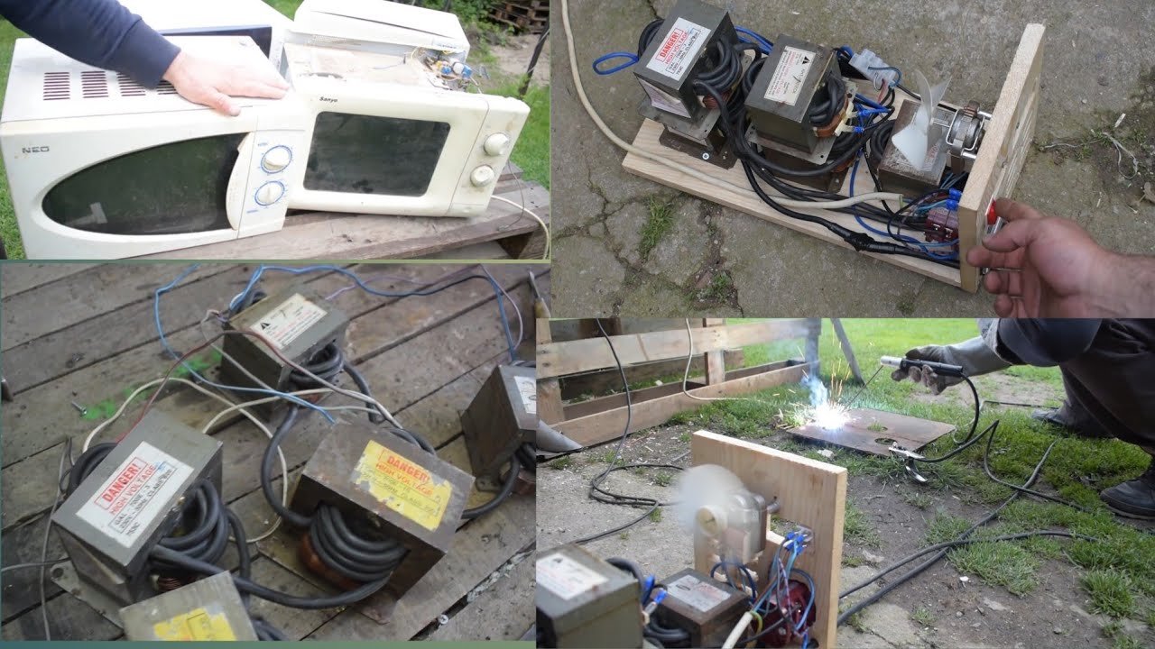 DIY WELDING MACHINE USING 5 MICROWAVE TRANSFORMERS in 2020 By Panda ...