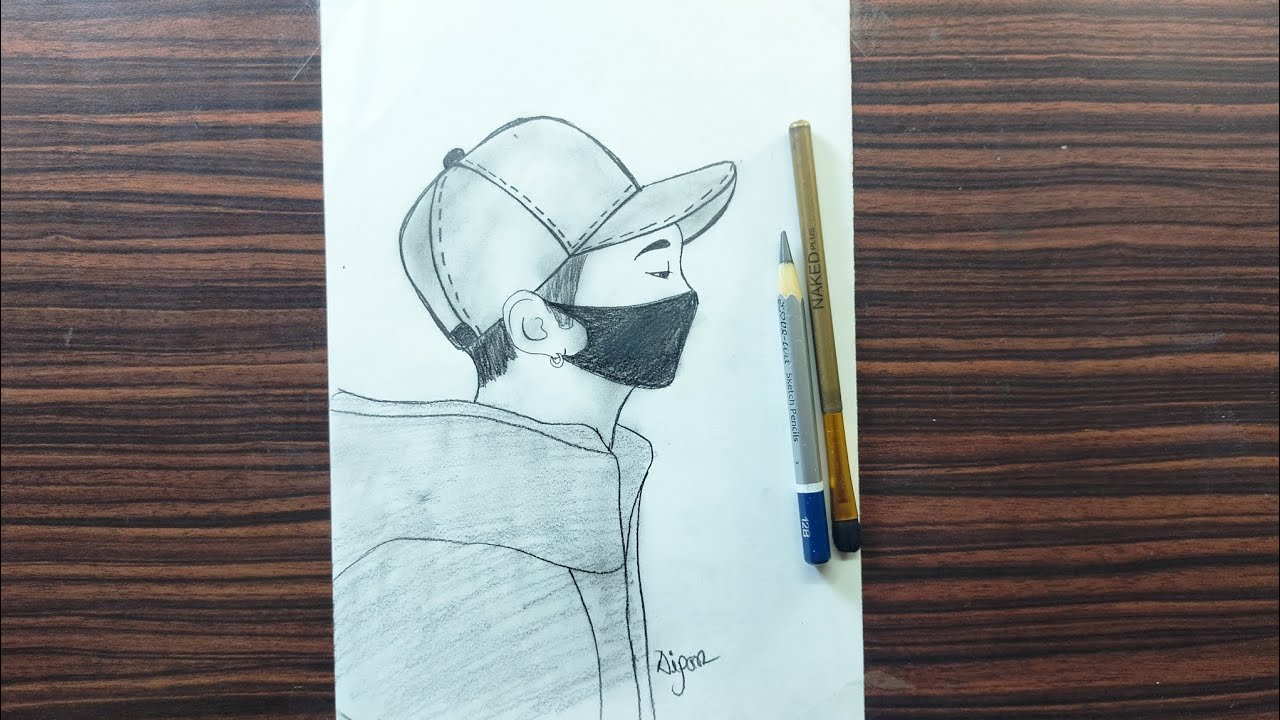 How to draw a boy with mask | Pencil sketch for beginners | Beginners ...