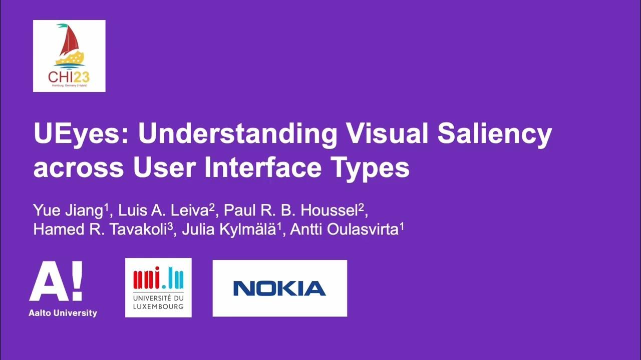 UEyes: Understanding Visual Saliency across User Interface Types (CHI2023) - YouTube