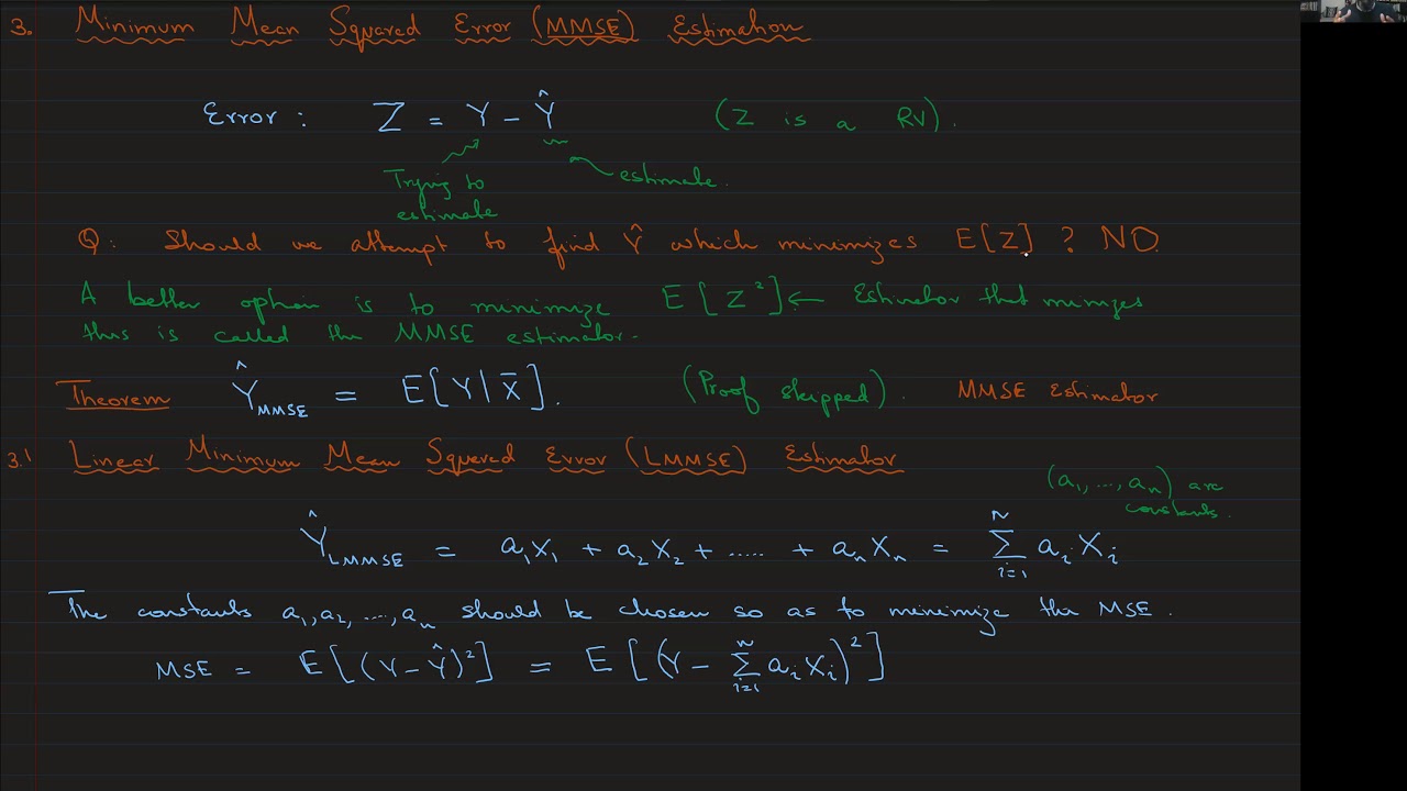EE564 Lecture 21 (Part 1) - LMMSE Estimation - YouTube