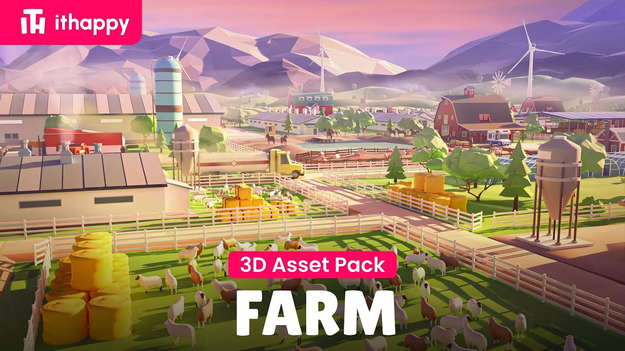 Farm - 3D Low Poly Asset Pack for Games - YouTube