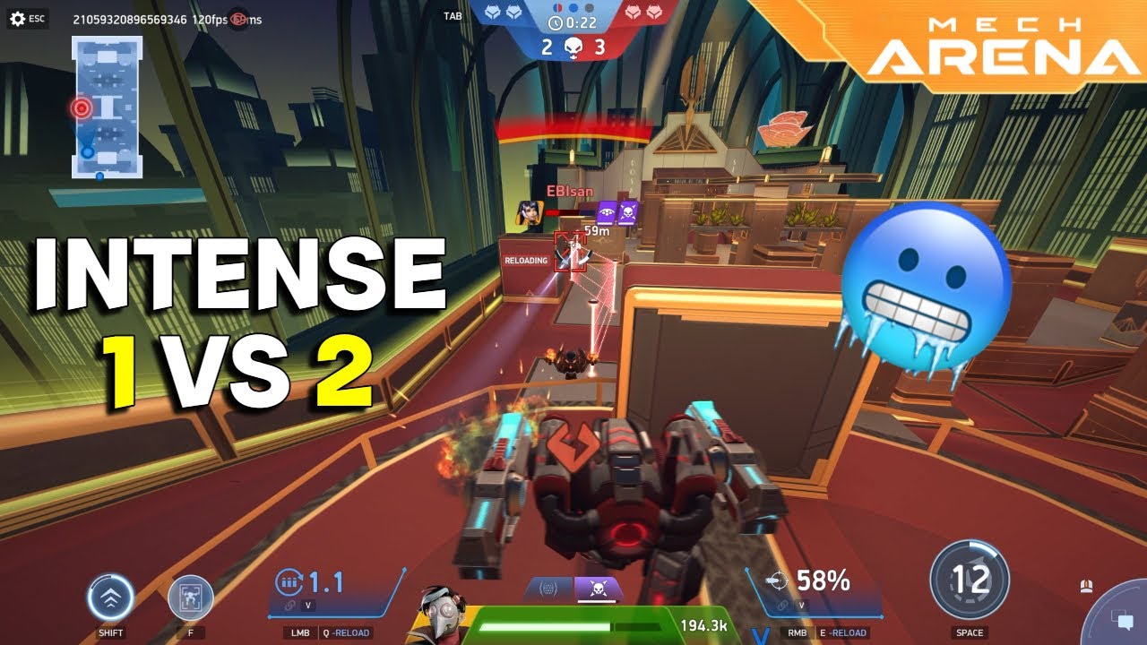 Intense 1 Vs 2 Match | Mech Arena - YouTube