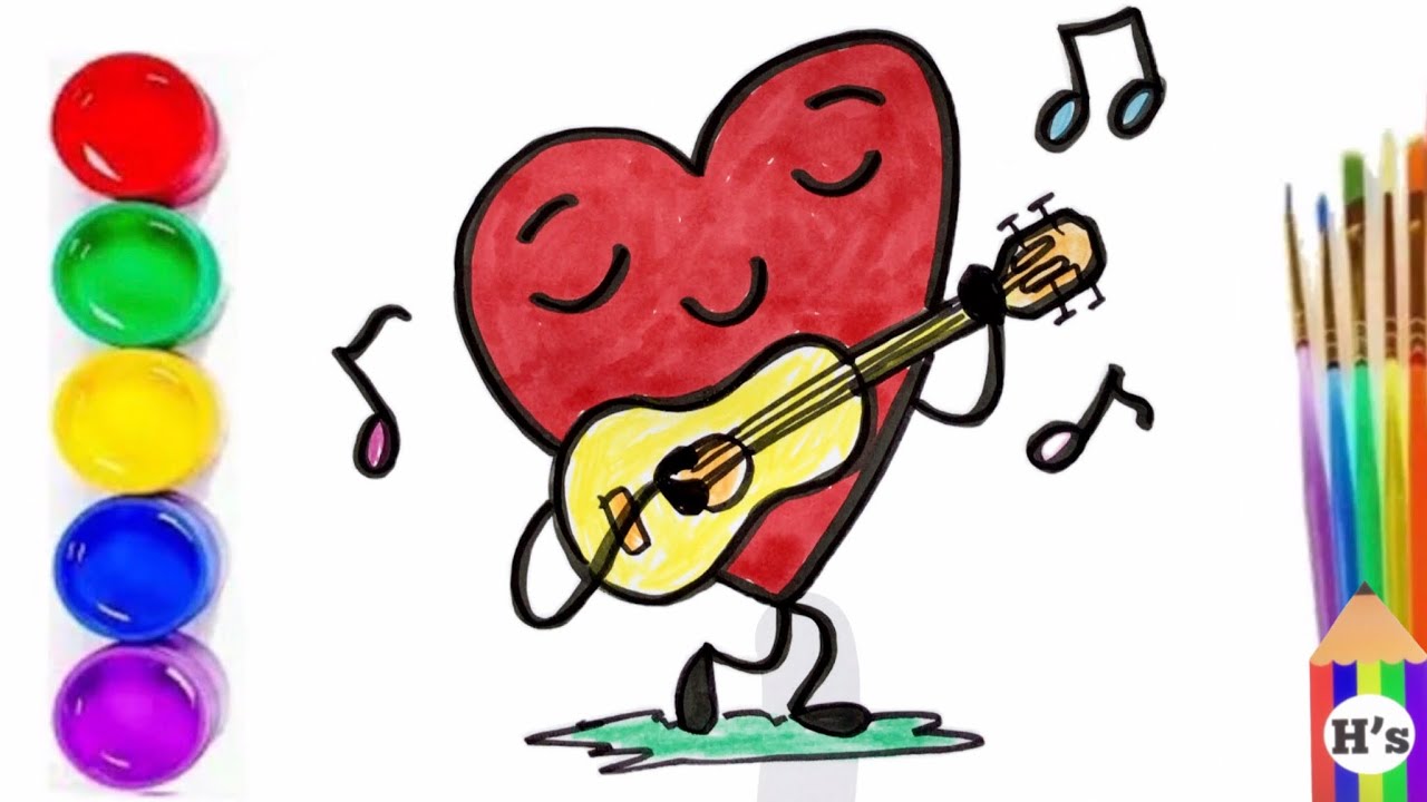 How To Draw a Cute Singing Heart | рисуем милое поющее сердечко для ...