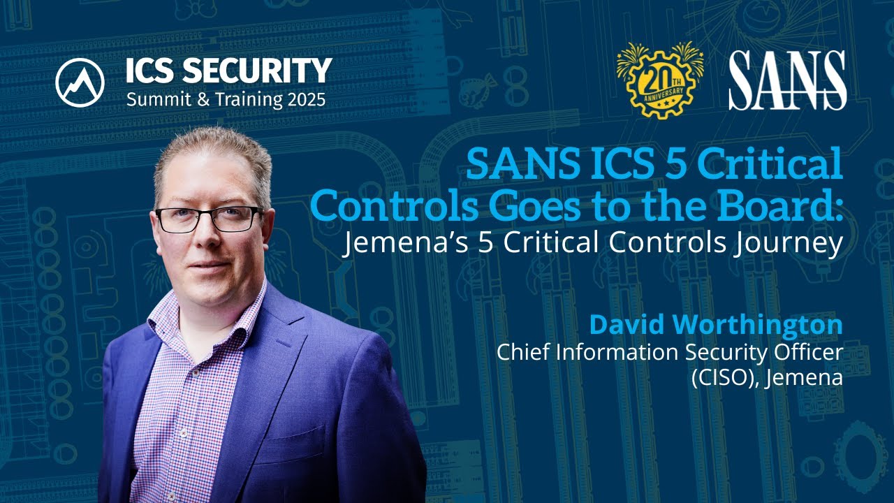 SANS ICS 5 Critical Controls goes to the Board - YouTube