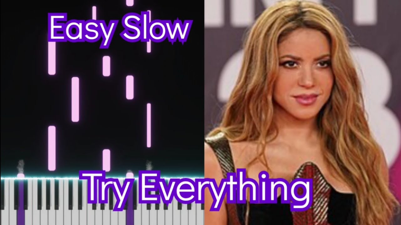 Try Everything | Shakira | Top American Songs | EASY SLOW Piano ...