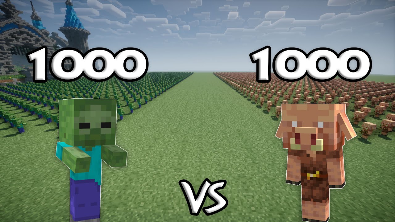 1000 Baby Zombies Vs 1000 Baby Piglins | Minecraft - YouTube
