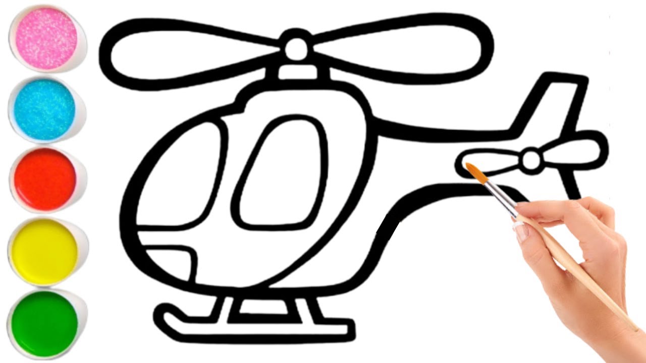 How to draw A Helicopter | Easy Helicopter Drawing for Kids - YouTube