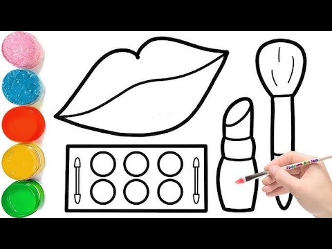 How to draw make up set Drawing For toddler kids painting coloring ...
