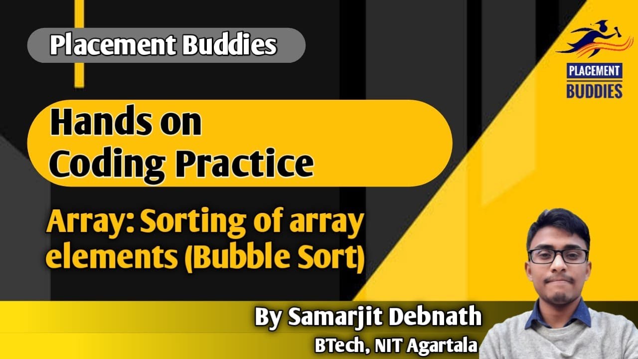 Array Coding Practice Part 4 | Sorting of Array Elements (Bubble Sort) | #Array #DSA - YouTube