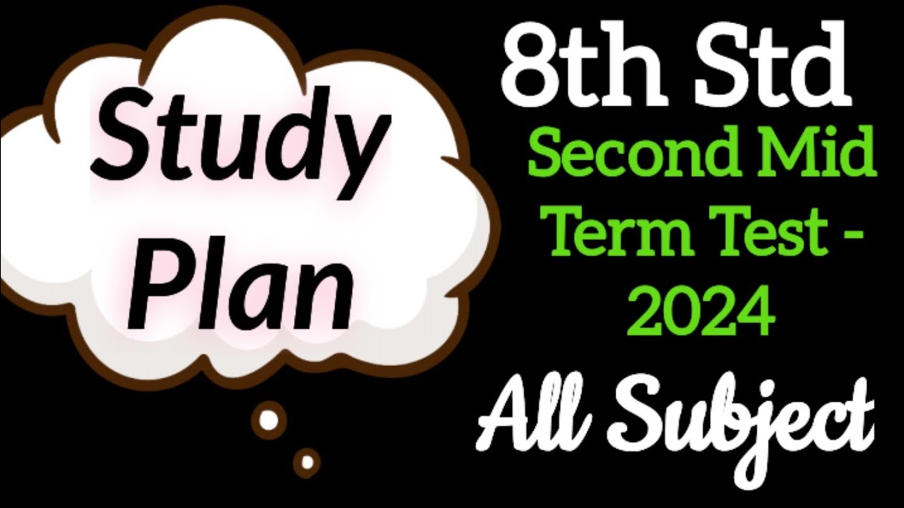 8th Std - Study Plan | Second Mid Term Test - All Subjects - YouTube