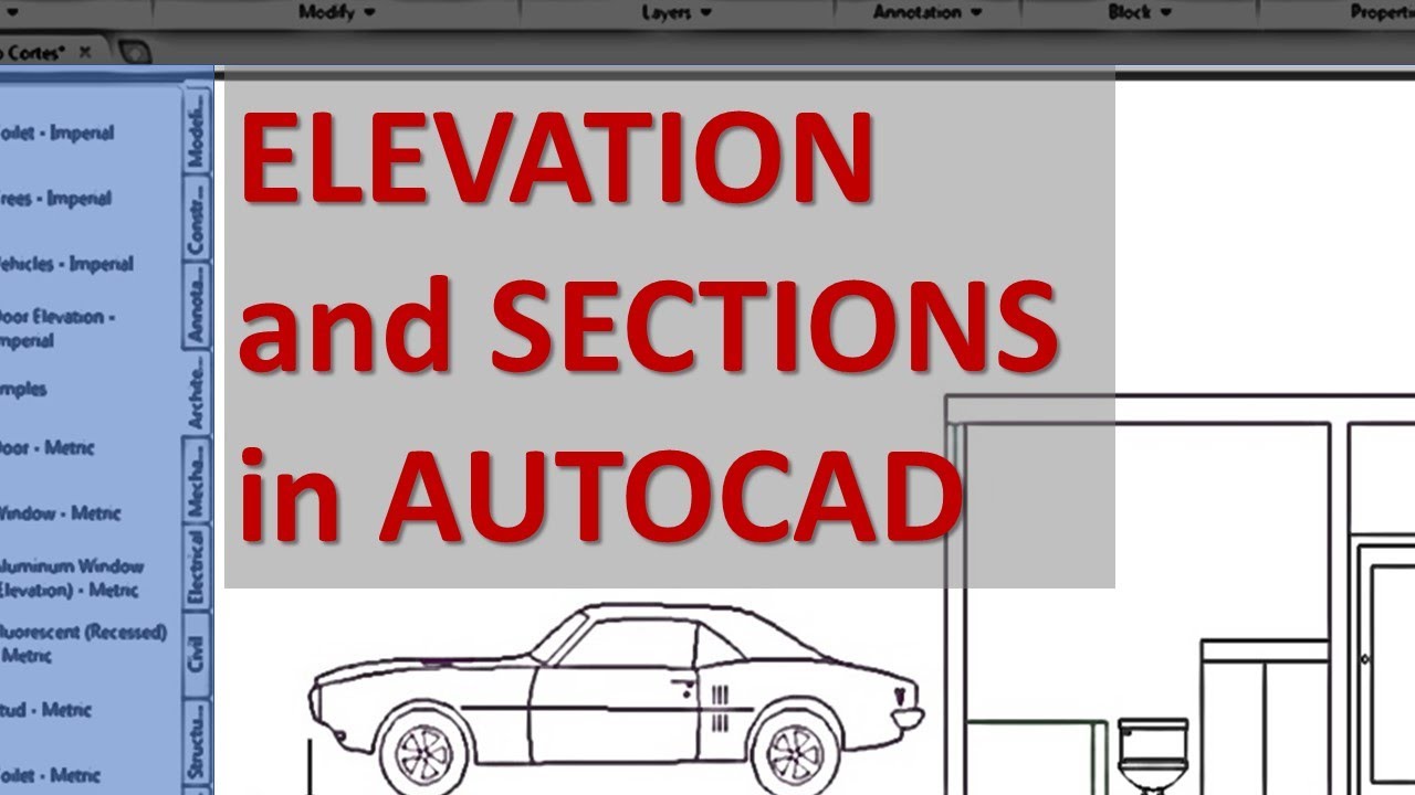 Draw Elevation and Sections in Autocad - Making Views from Floor Plan ...