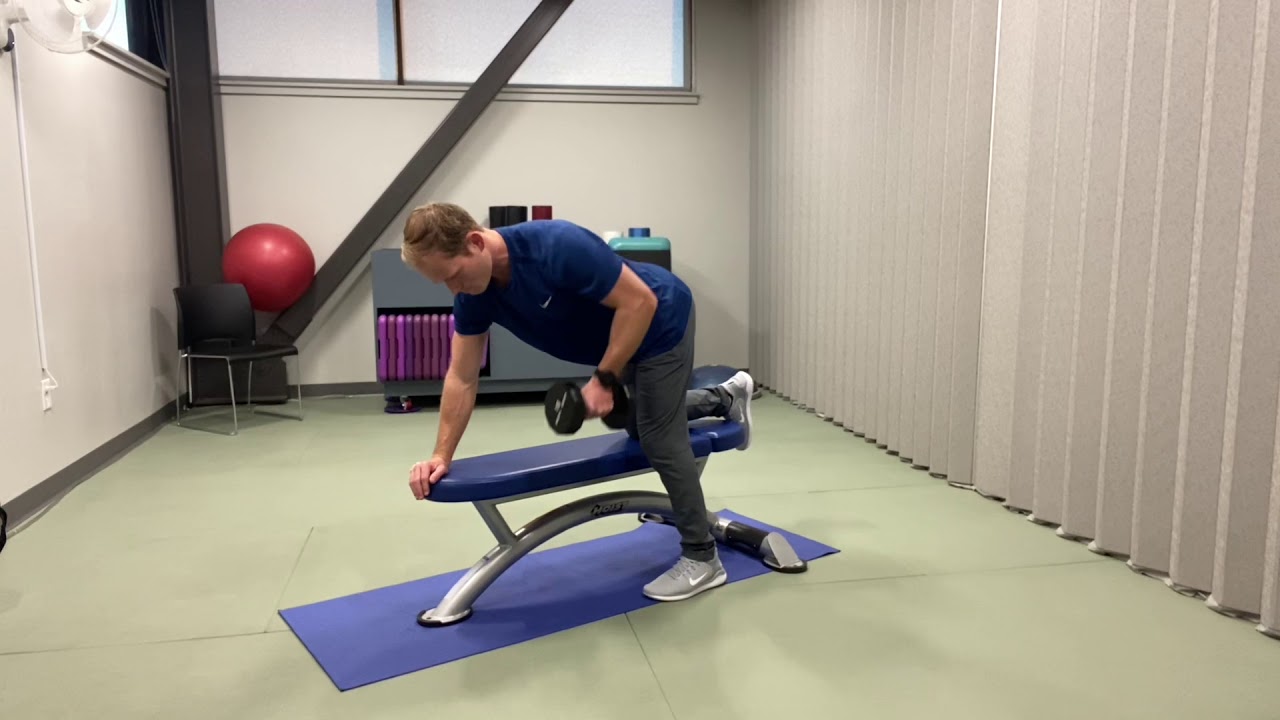 Dumbbell Single Arm Bench Row - YouTube