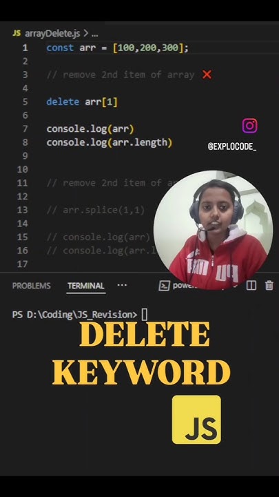 do not use the delete keyword to remove elements from an array #logicday #debugging # ...