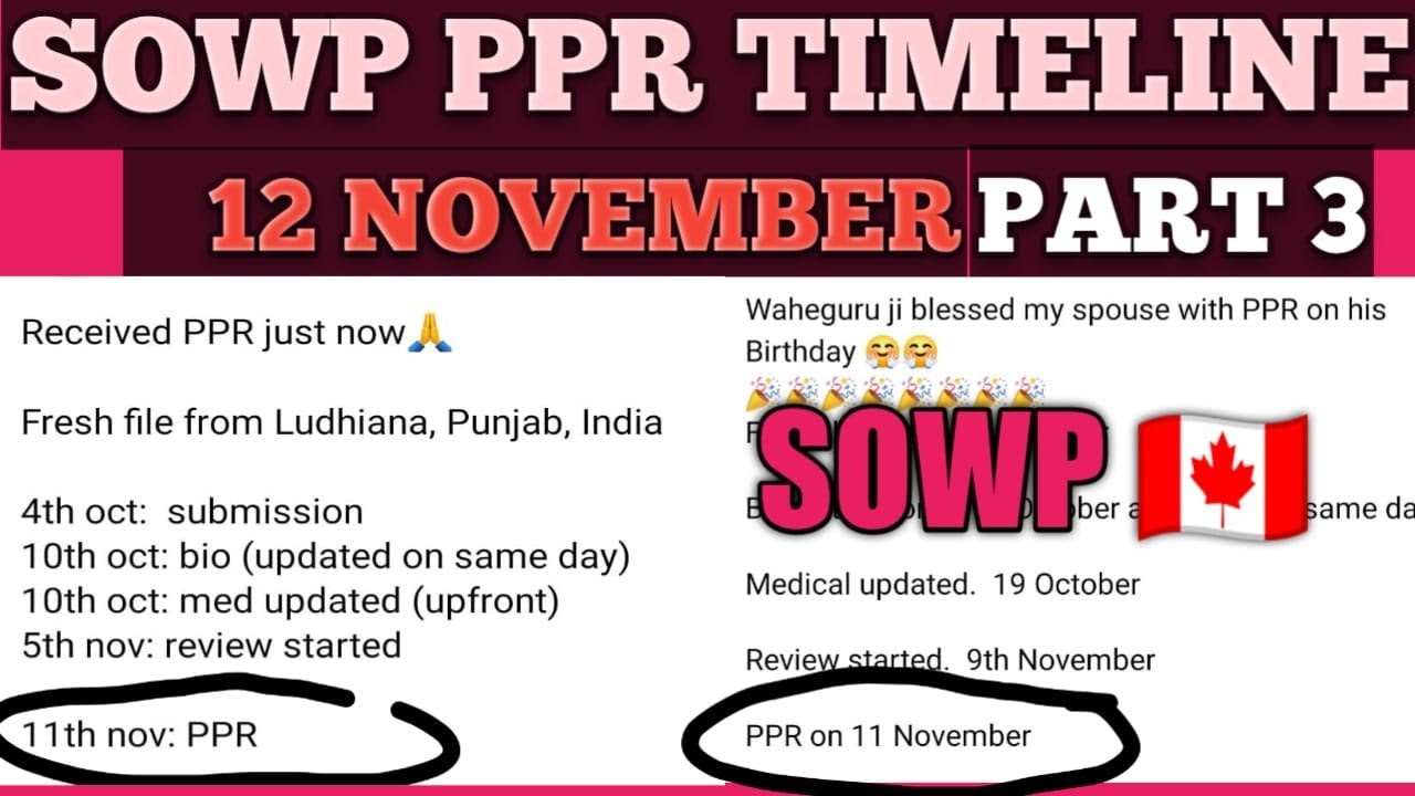 12 November latest ppr timeline SOWP 🇨🇦/ SOWP/ spouse open work permit ...