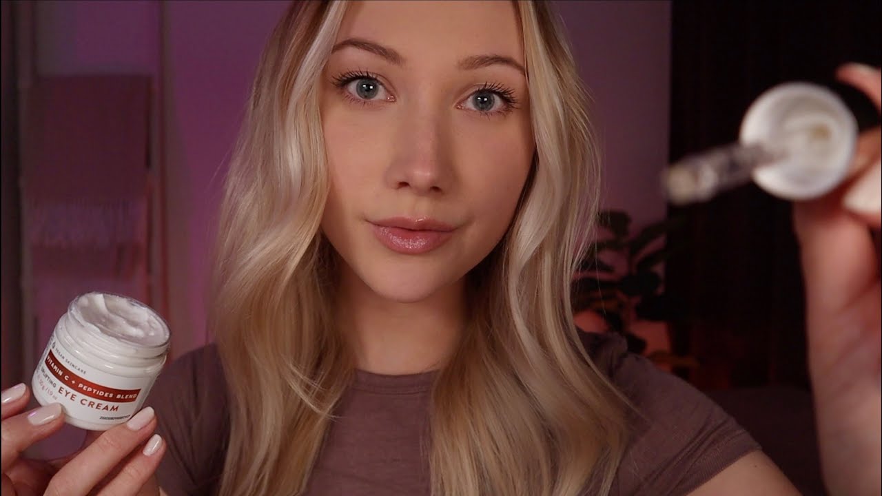ASMR Relaxing Skincare, Eye Treatment & Pampering (+ lots of whispering ...