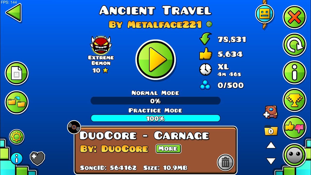 🔴Ancient Travel 81% [#1] (Extreme demon) | Geometry Dash - YouTube
