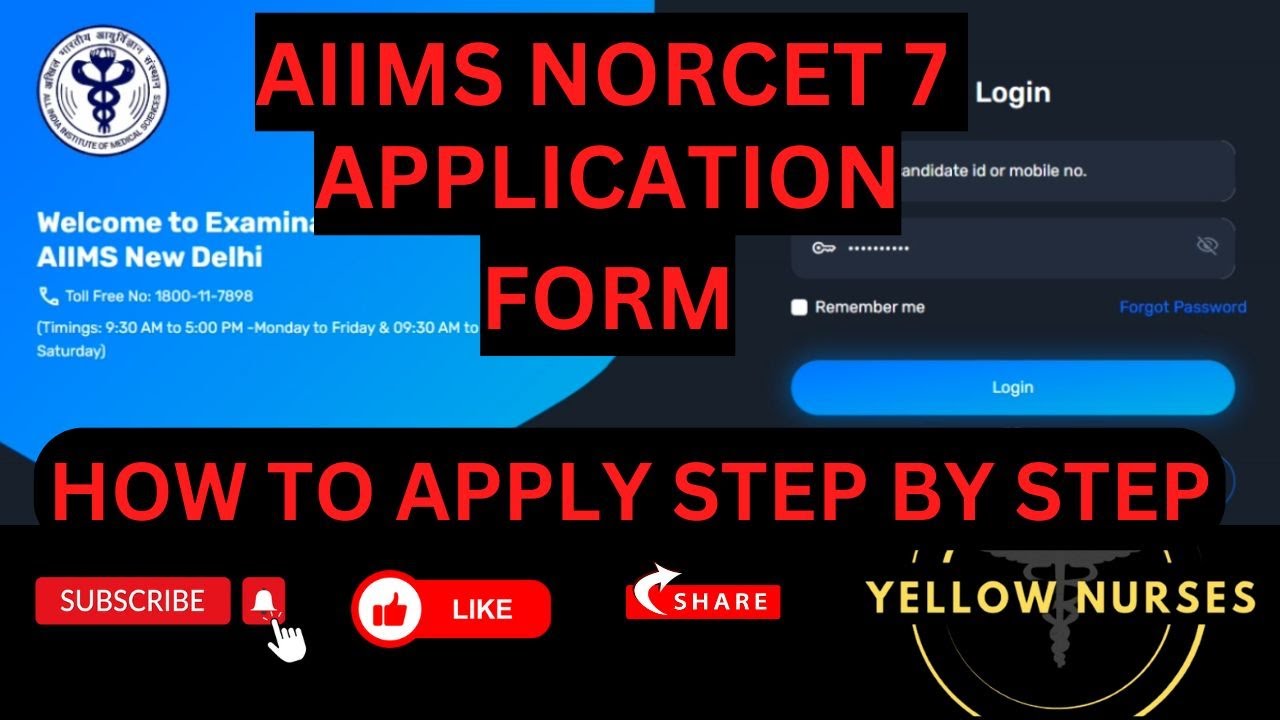 AIIMS NORCET 7 APPLICATION FORM 2024 - How to apply NORCET 7 Step by ...