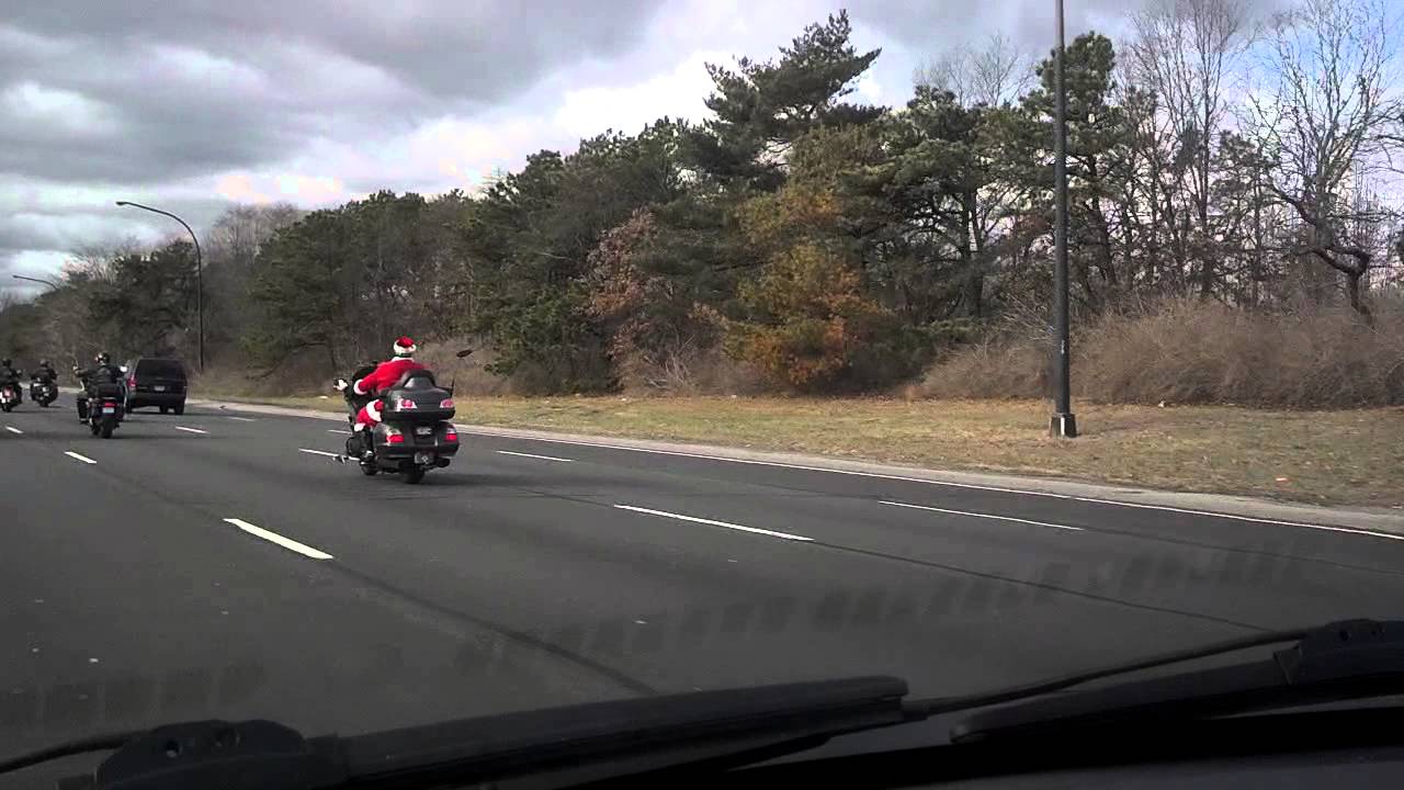 Motorcycle Santa with Rudolph - YouTube