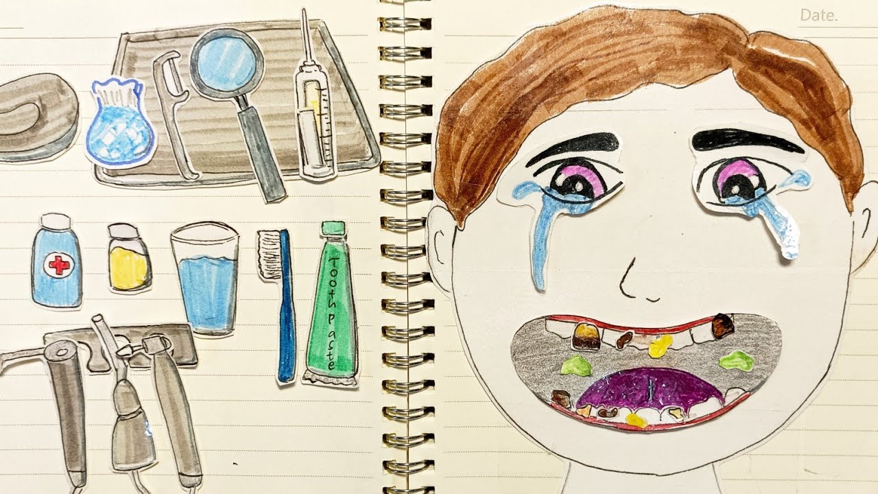 🍄PAPERDIY🍄 DENTAL TREATMENT FOR DIRTY TOOTH🪥💉 || PAPER STORY #paperdiy ...