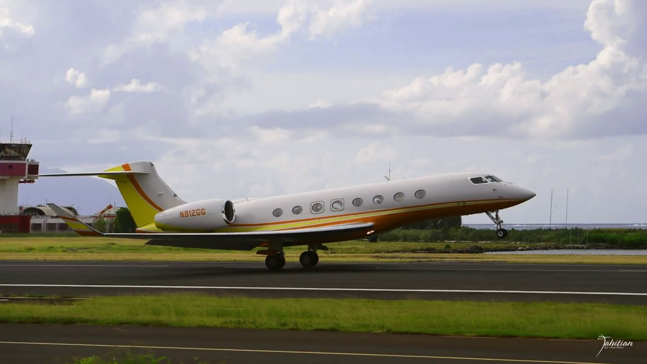 Gulfstream VI reg N912GG was seen at Tahiti Int'l- - YouTube
