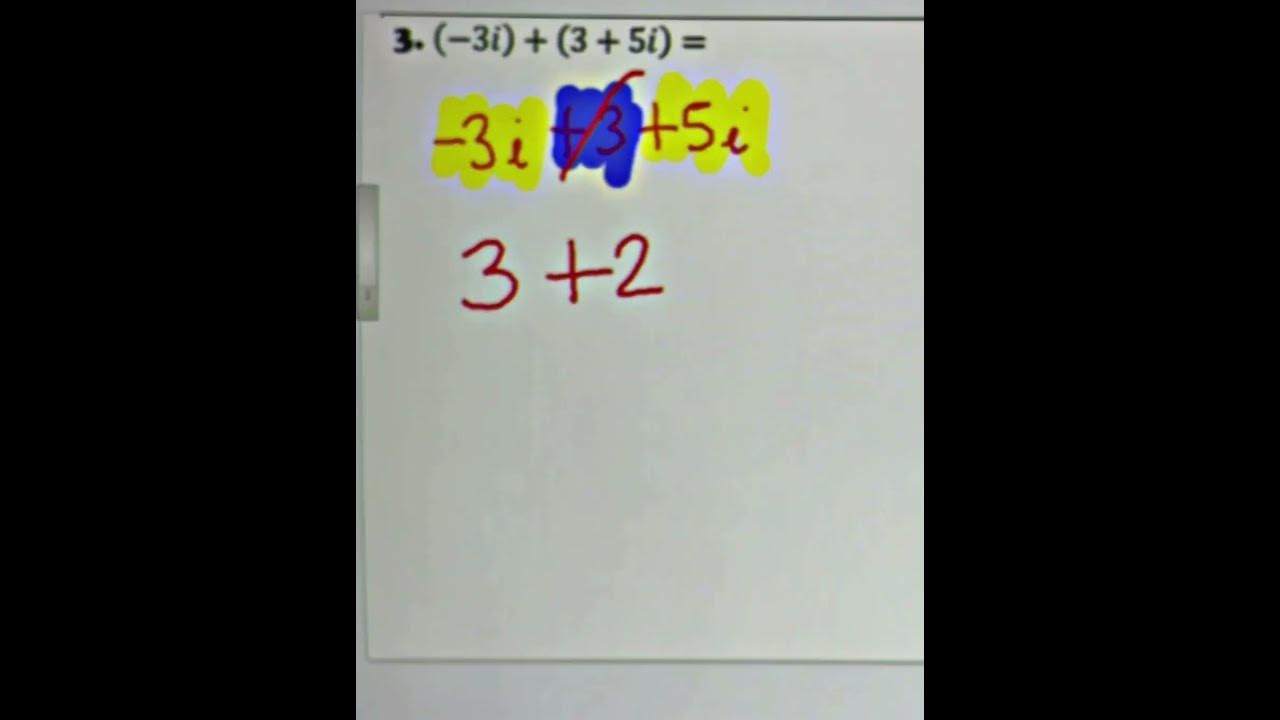 Adding and subtracting complex numbers #Algebra #algebrahelp # ...