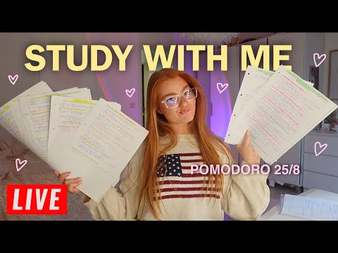 LIVE Study Session 📚 | Pomodoro Timer 25/8 | Focus, Motivatie & Chat 💗