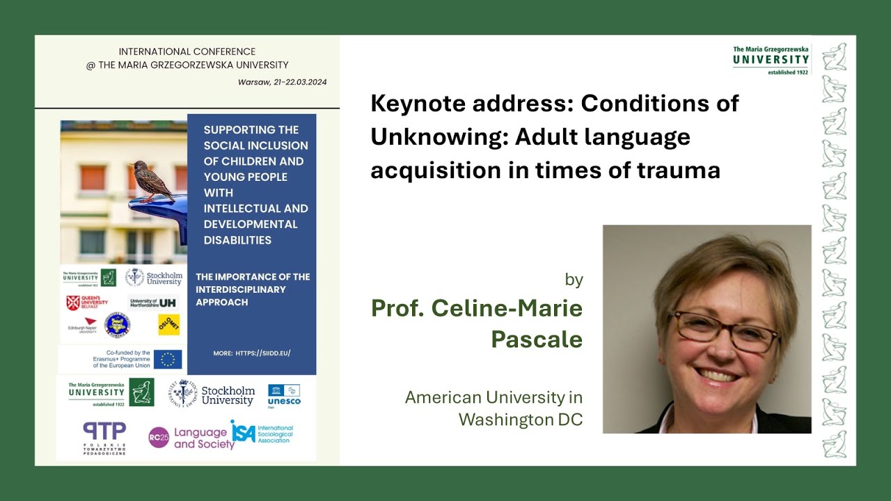 Conditions of Unknowing: Adult language acquisition in times of trauma ...