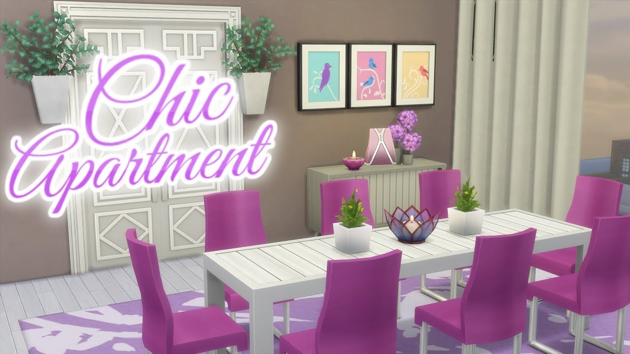 The Sims 4: PURPLE CHIC APARTMENT | Makeover Speed Build (122 HAKIM ...