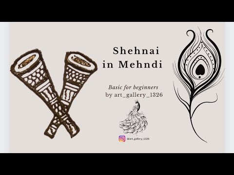 | Shehnai in Mehndi | learn how to draw shehnai in Mehndi in just 1 ...