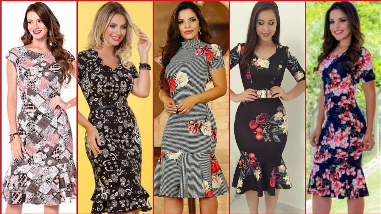 High Class Stylish And Trendy Designer Casual Floral Print Pep Hem ...