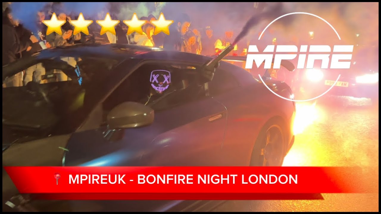 #MPIREUK BONFIRE NIGHT CAR MEET - Flames, Burnouts, Fireworks, Bangs ...
